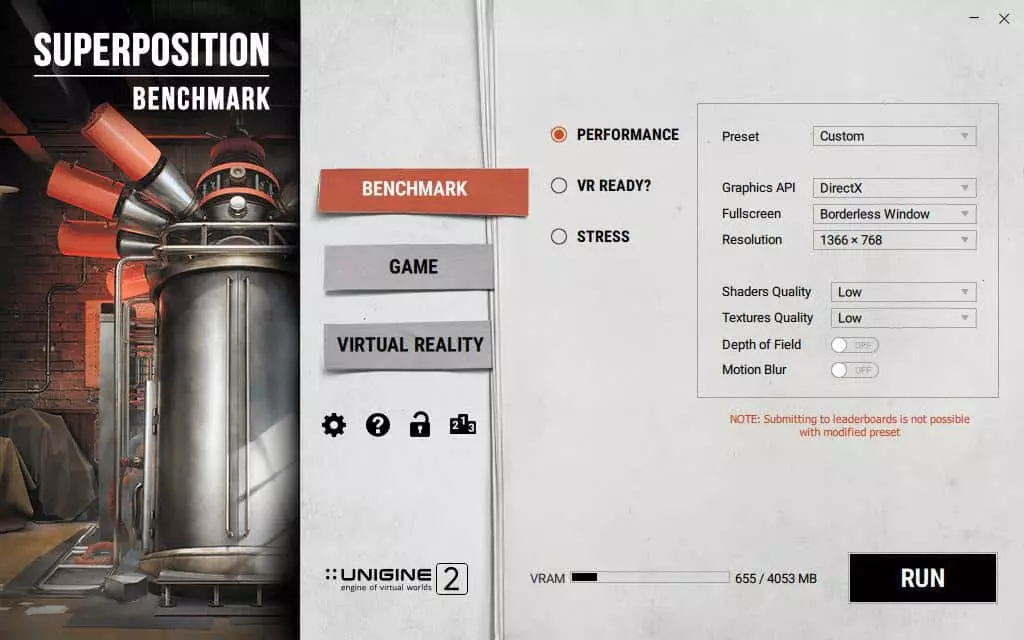 Superposisjon tilpasset benchmark