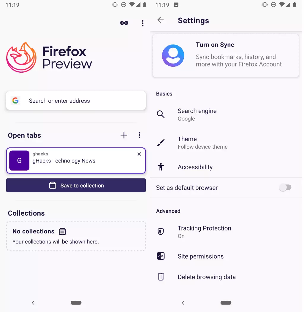 Firefox preview 1.0