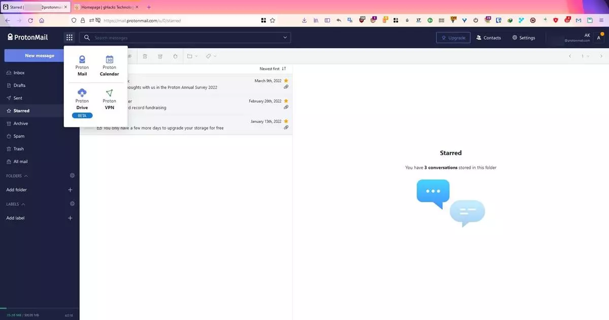 ProtonMail desktop app yeWindows, macOS uye Linux iri mukusimudzira