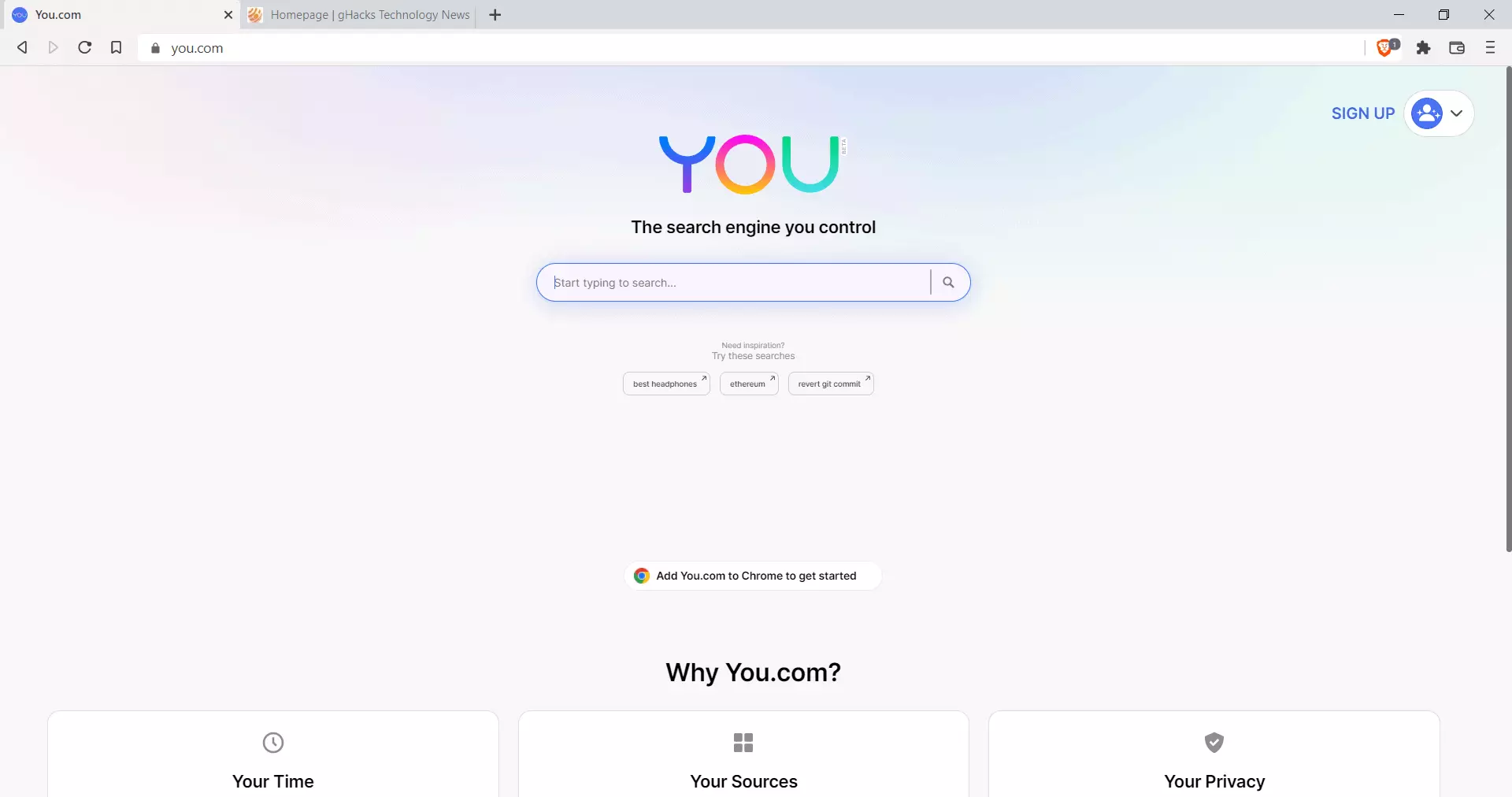 Rýchly pohľad na nový vyhľadávač You.com