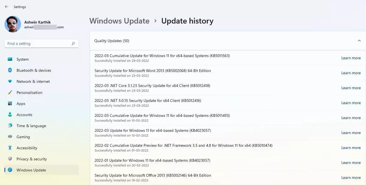 Windows 11-ийн шинэчлэл kb5011563