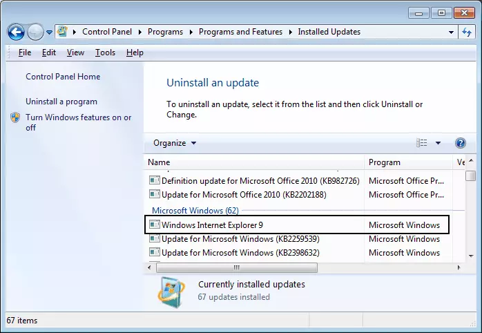 Windows Internet Explorer-ро нест кунед
