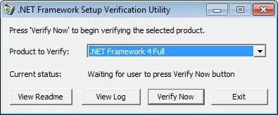utilidade de verificación de configuración de net framework