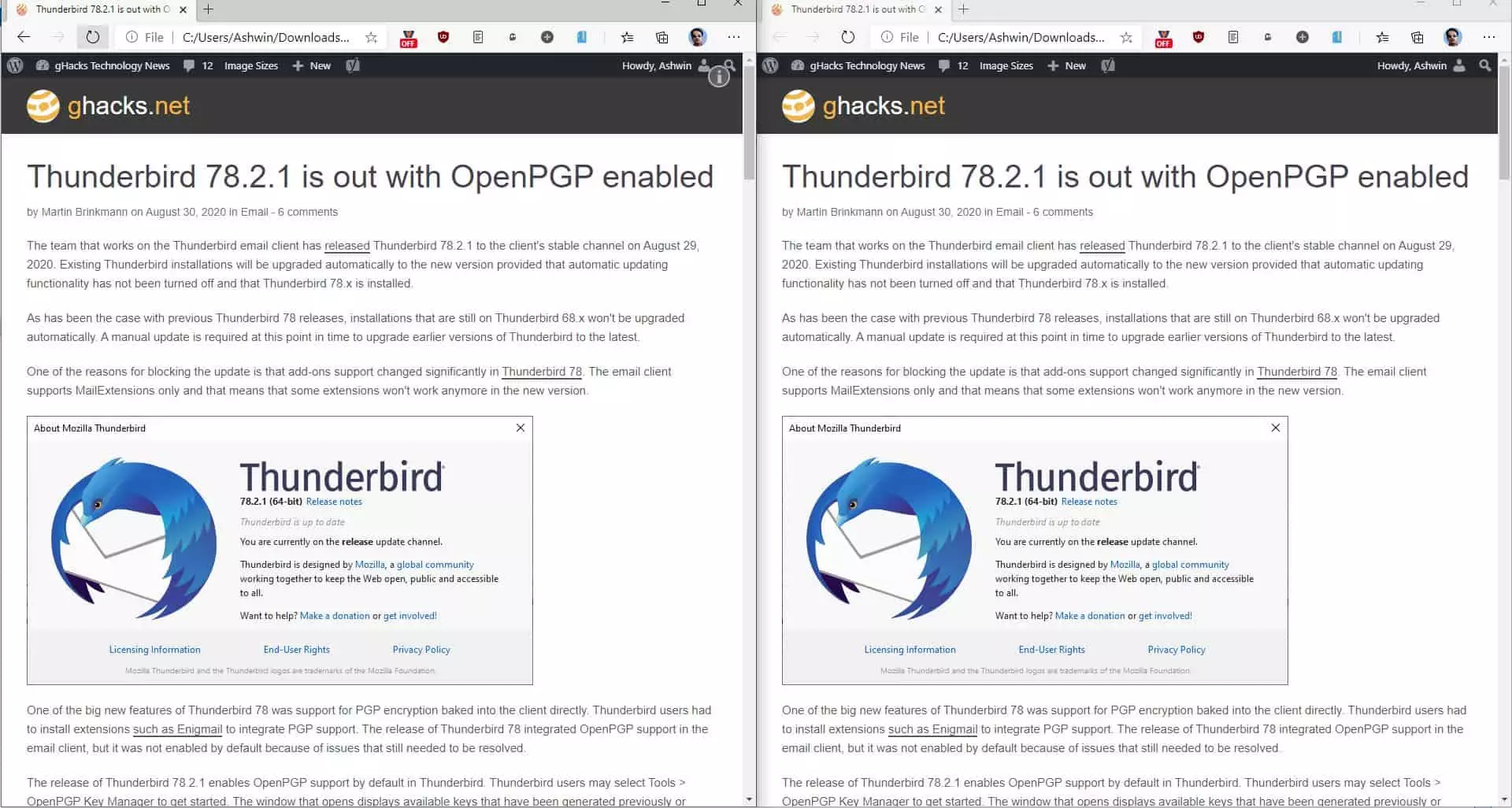 SingleFileZ vs SingleFile müqayisəsi