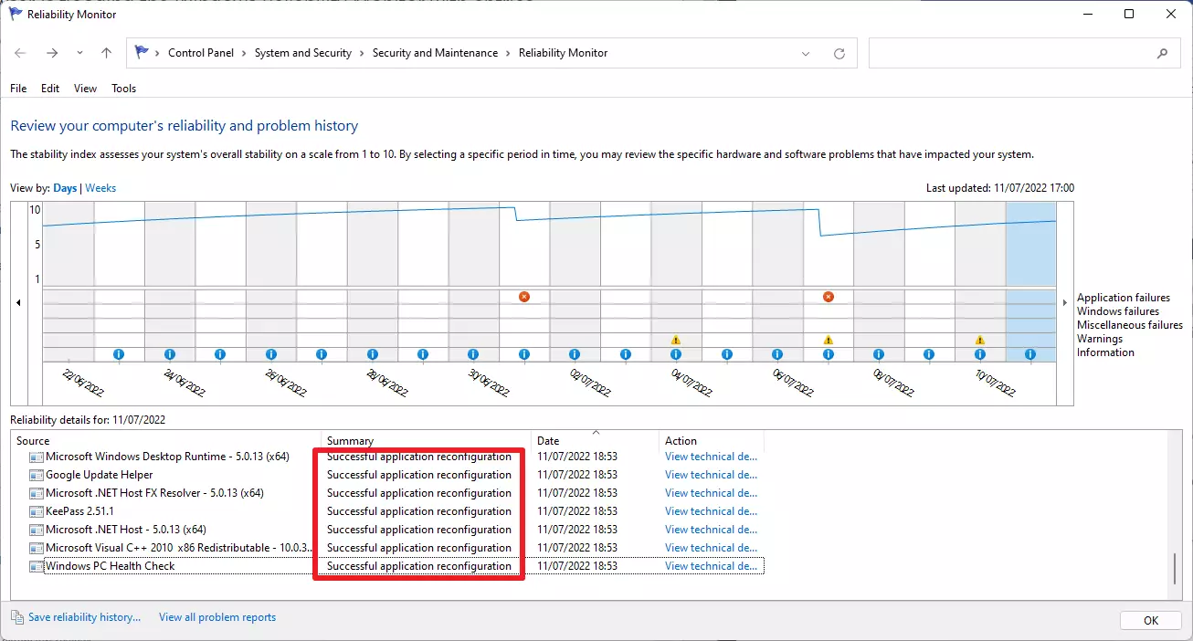 Opera-nettleseren oversvømmer Windows Reliability Monitor med oppføringer (fast)