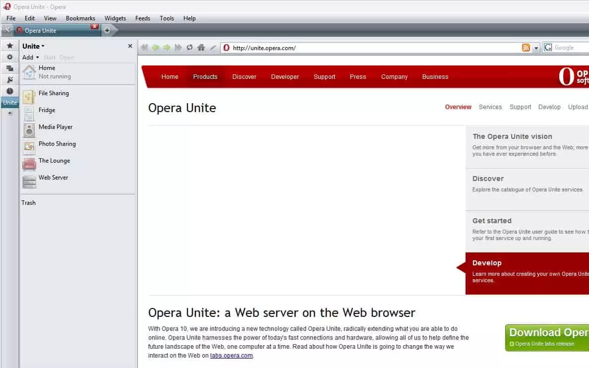 Opera Unite