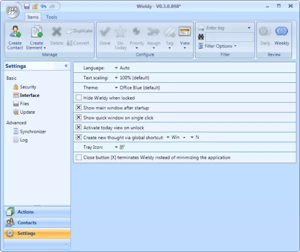 Wieldy, To-Do Manager miaraka amin'ny Outlook, Dropbox Synchronization