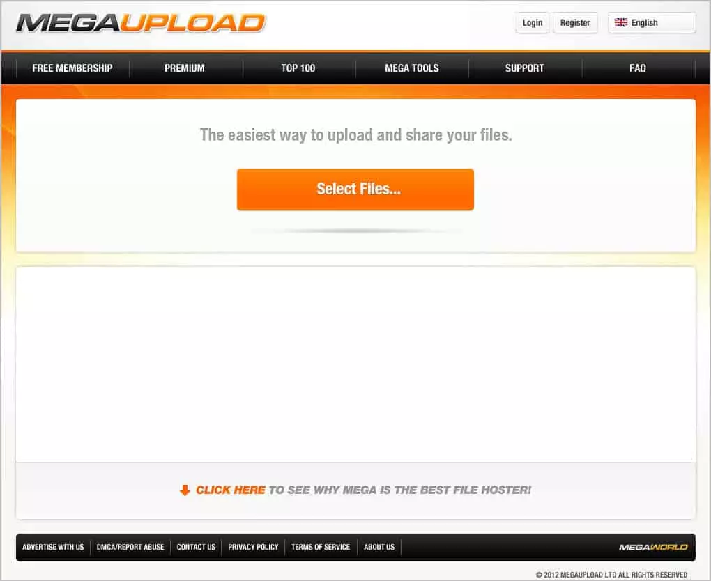 Megaupload 關閉，已逮捕