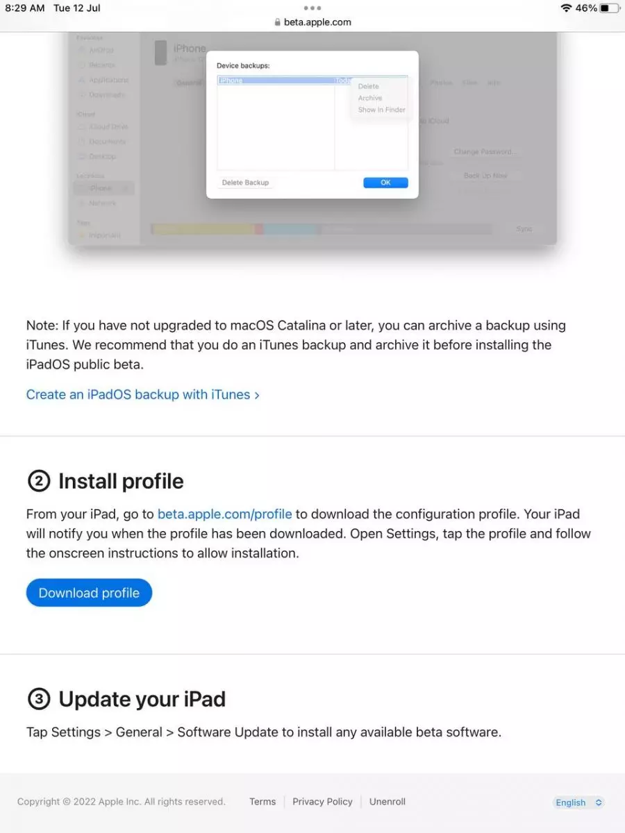 isa ios beta profile