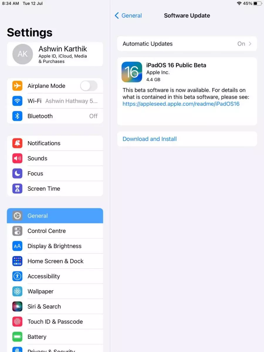 installera ios beta