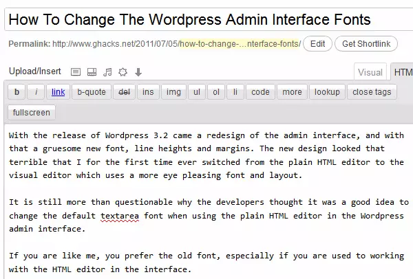 WordPress 32 Admin-Oberfläche
