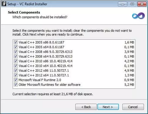 Installeer Microsoft Visual C++ Runtimes in een slag