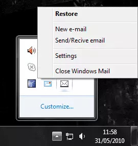 minimalizátor pošty Windows Live