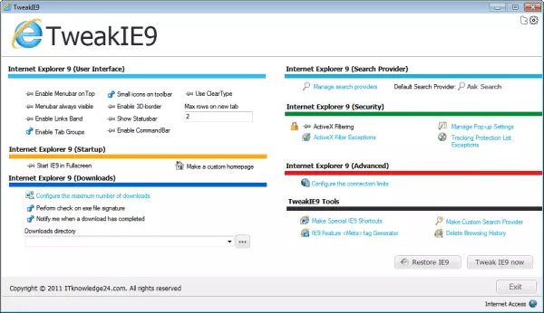 Tweak IE9, Shandura Internet Explorer 9 Settings