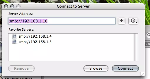 Pagkonektar sa usa ka bahin sa Samba gikan sa OS X