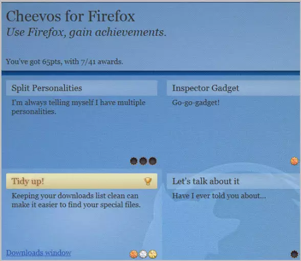 firefox ಸಾಧನೆಗಳು