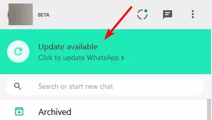 WhatsApp veebivärskendus