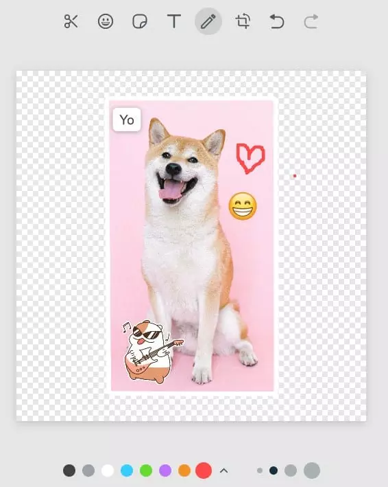 WhatsApp Web Custom Sticker Maker - பொருட்களை வரையவும்