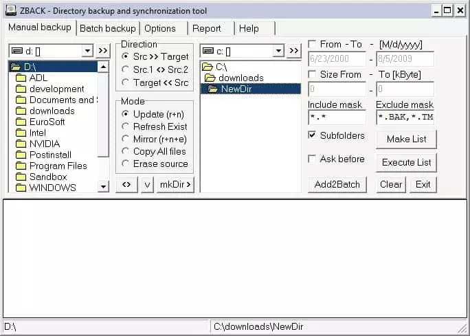 Zam'manja zosunga zobwezeretsera Software ZBack