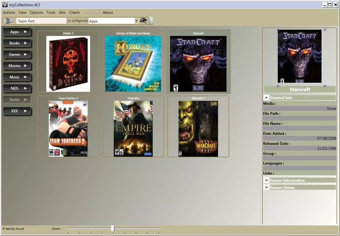 Multimedia Collection Software