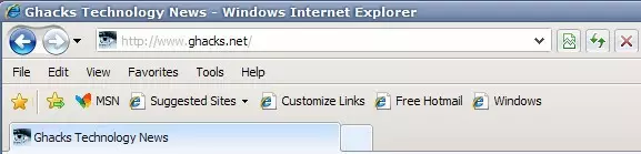 Internet Explorer මෙවලම් තීරු අභිරුචිකරණය