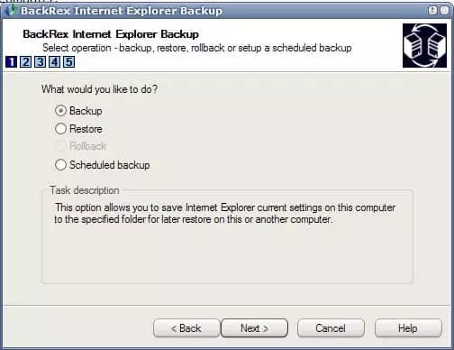 Pag-backup sa Internet Explorer