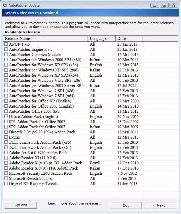 Izlaists Autopatcher June operētājsistēmai Vista un XP 64 bitu versijai