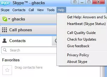 Skype Check fir Updates