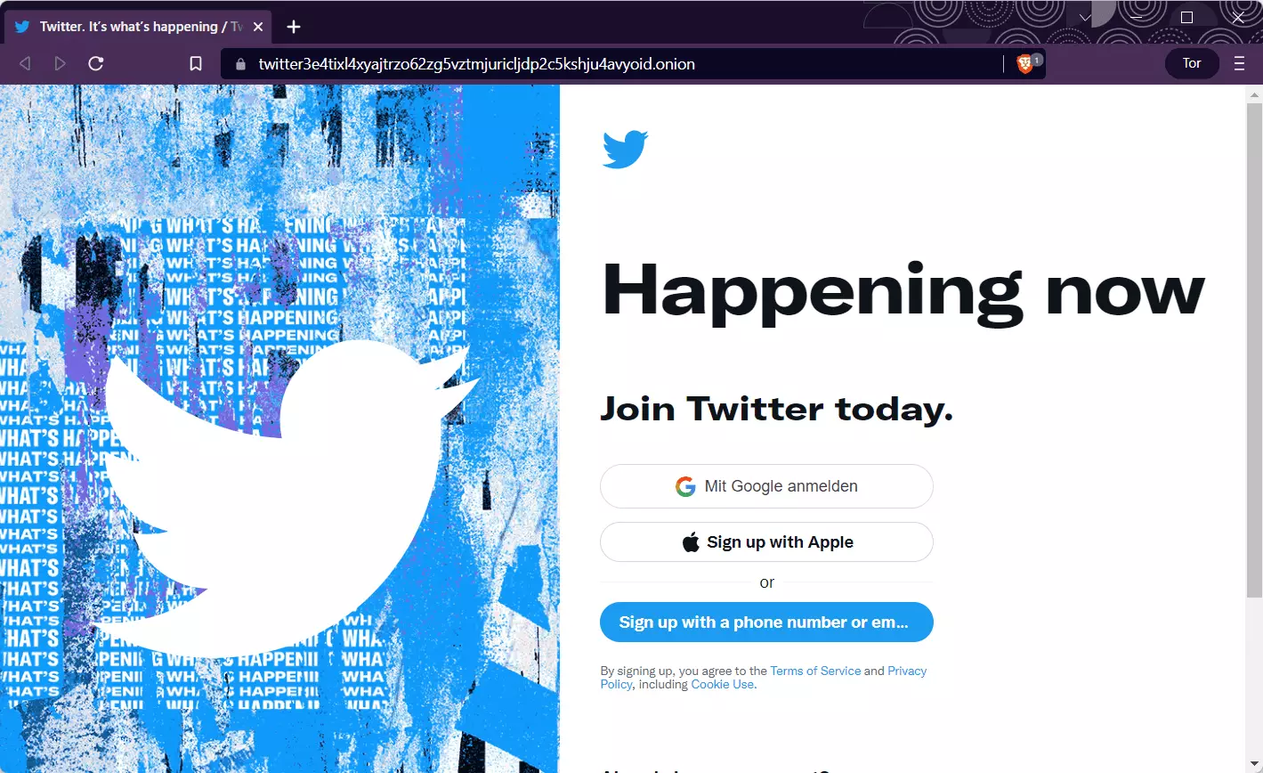 Twitter lanserer sin Tor Project-løkadresse