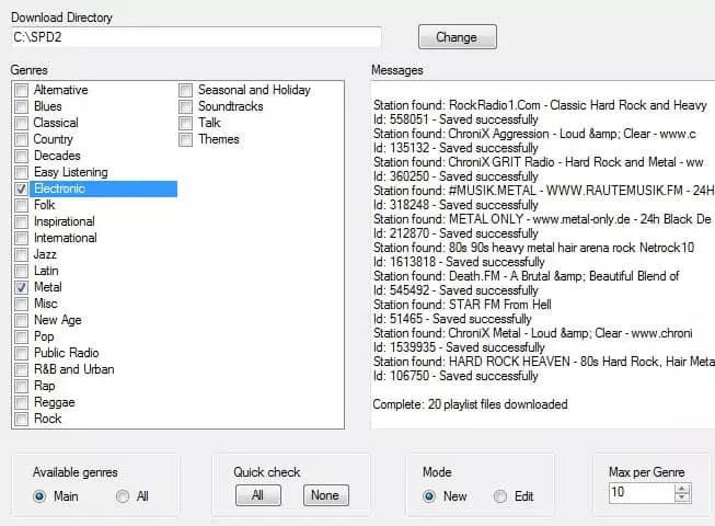 shoutcast playlist downloader screenshot