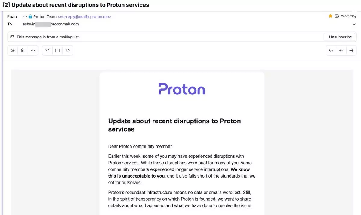 Η Proton εξηγεί τα τεχνικά ζητήματα που προκάλεσαν τις πρόσφατες διακοπές λειτουργίας του ProtonMail