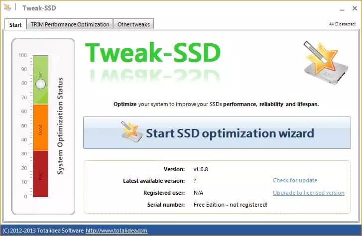 Tweak-SSD бушлай: каты дәүләт дискны оптимальләштерегез