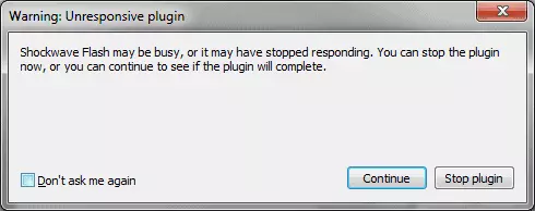 Firefox i gael amddiffyniad Plugin Hang