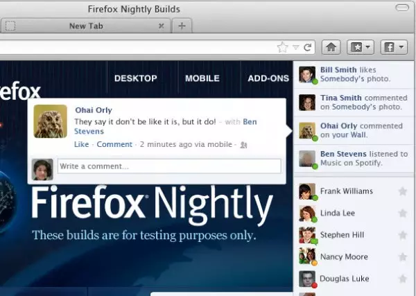 firefox socia integriĝo