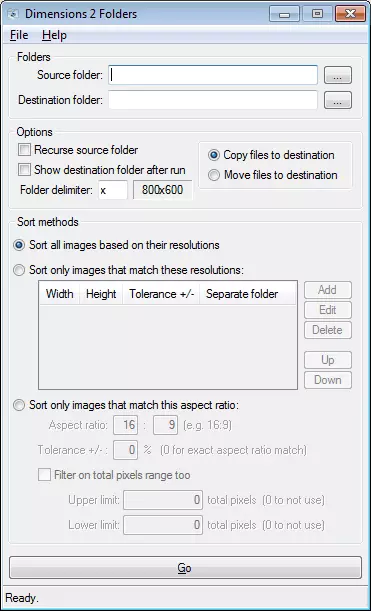 Sortéiert Biller mat Dimensiounen 2 Folders