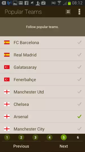 futbalová aplikácia pre Android