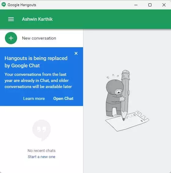 Hangouts suunab kasutajad Google'i vestlusesse