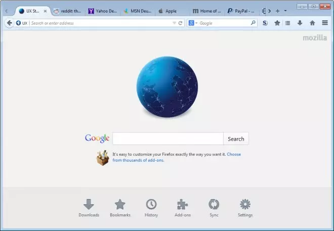 Бу була: Firefox интерфейсы Төнге каналга яңадан төшүне