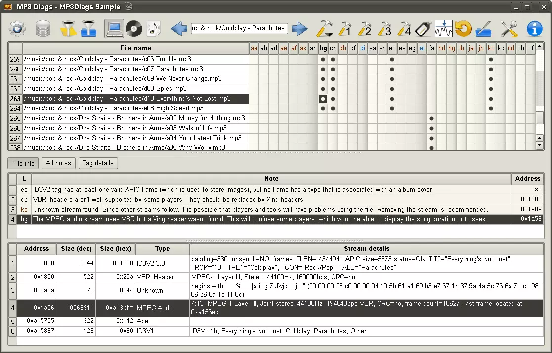 Gano tarin Mp3 ɗinku Tare da MP3 Diag