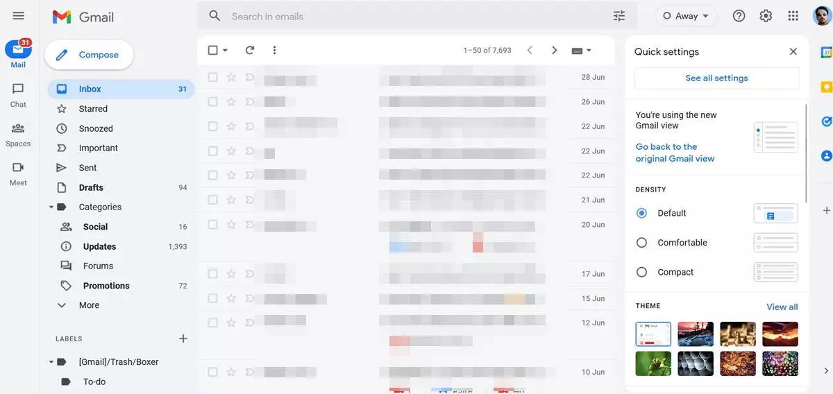 Google wiwit ngluncurake desain Gmail anyar kanggo pangguna minangka pilihan standar