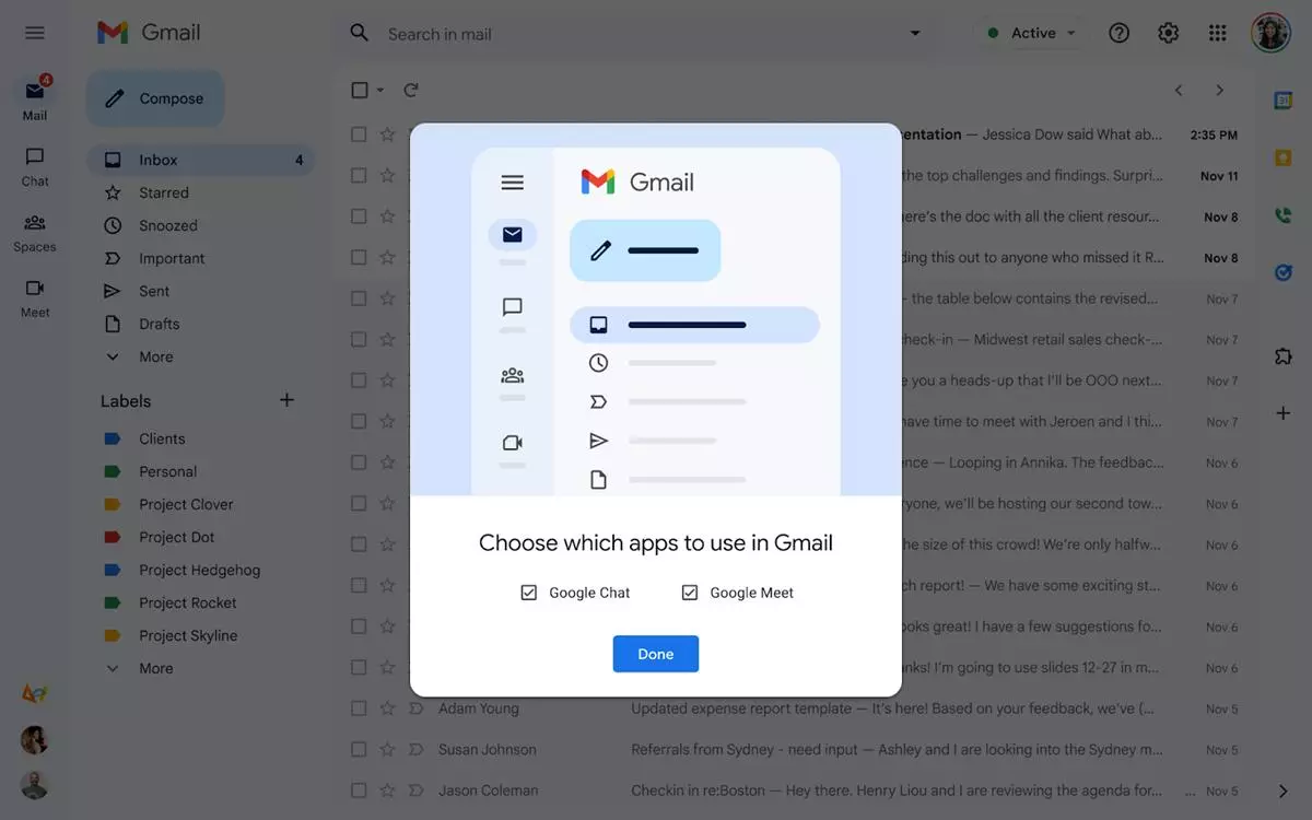 pilih aplikasi mana anu dianggo dina Gmail