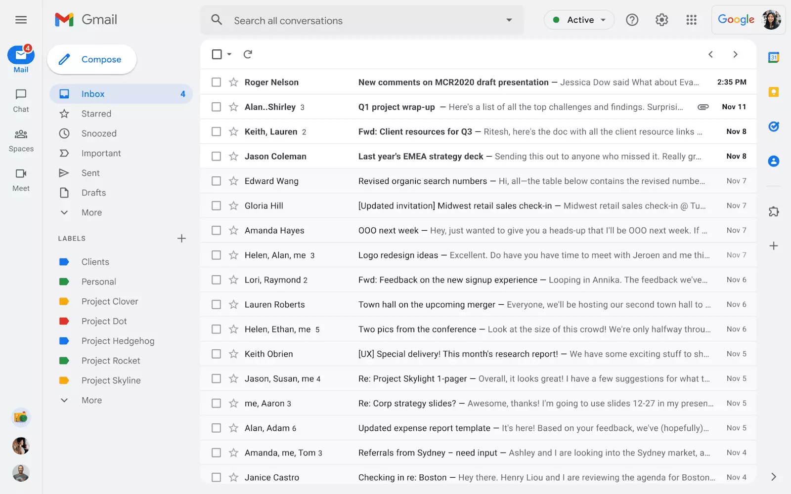 gmail új dizájn