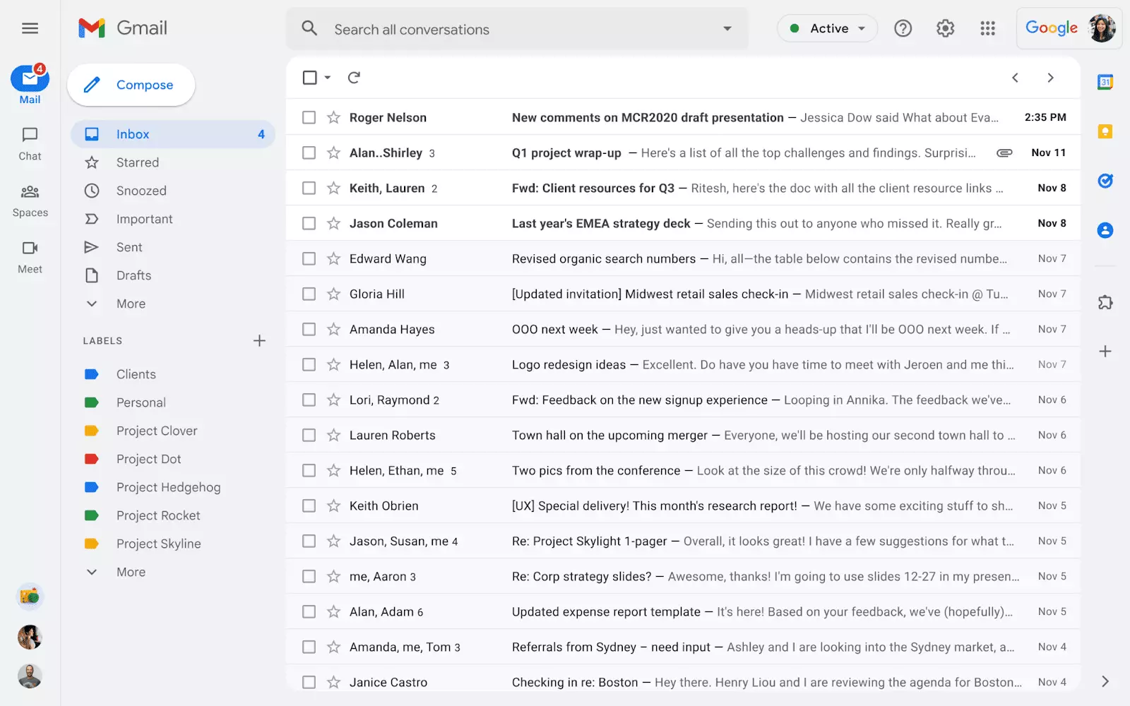 Google Workspace Clienten kréien en neie Gmail Design