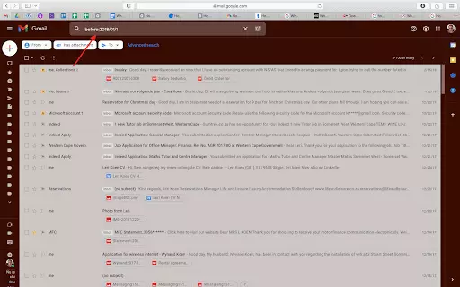 Gmail मा तपाईले पुरानो इमेलहरू फेला पार्न खोज पट्टी प्रयोग गर्न सक्नुहुन्छ