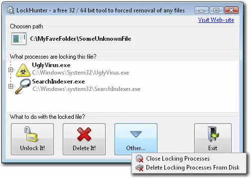 LockHunter desbloqueja fitxers bloquejats a Windows