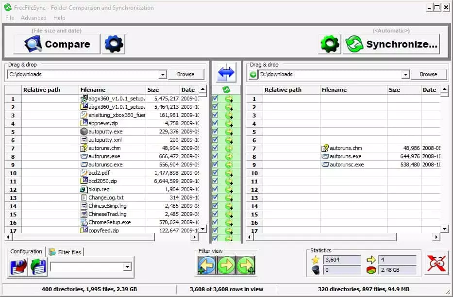 Synchronisation de fichiers avec Free File Sync