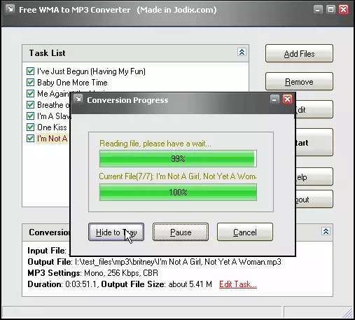 Mahala WMA ho MP3 Converter