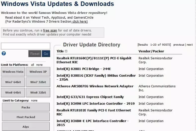 Windows Vista Drivers