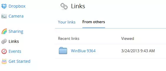 Dropbox vertoon nou alle gedeelde skakels in sy webkoppelvlak