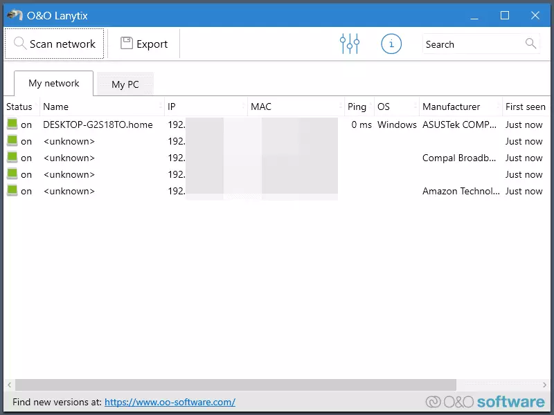 O&O Lanytix: obtenha uma visão geral rápida dos dispositivos de rede local no Windows